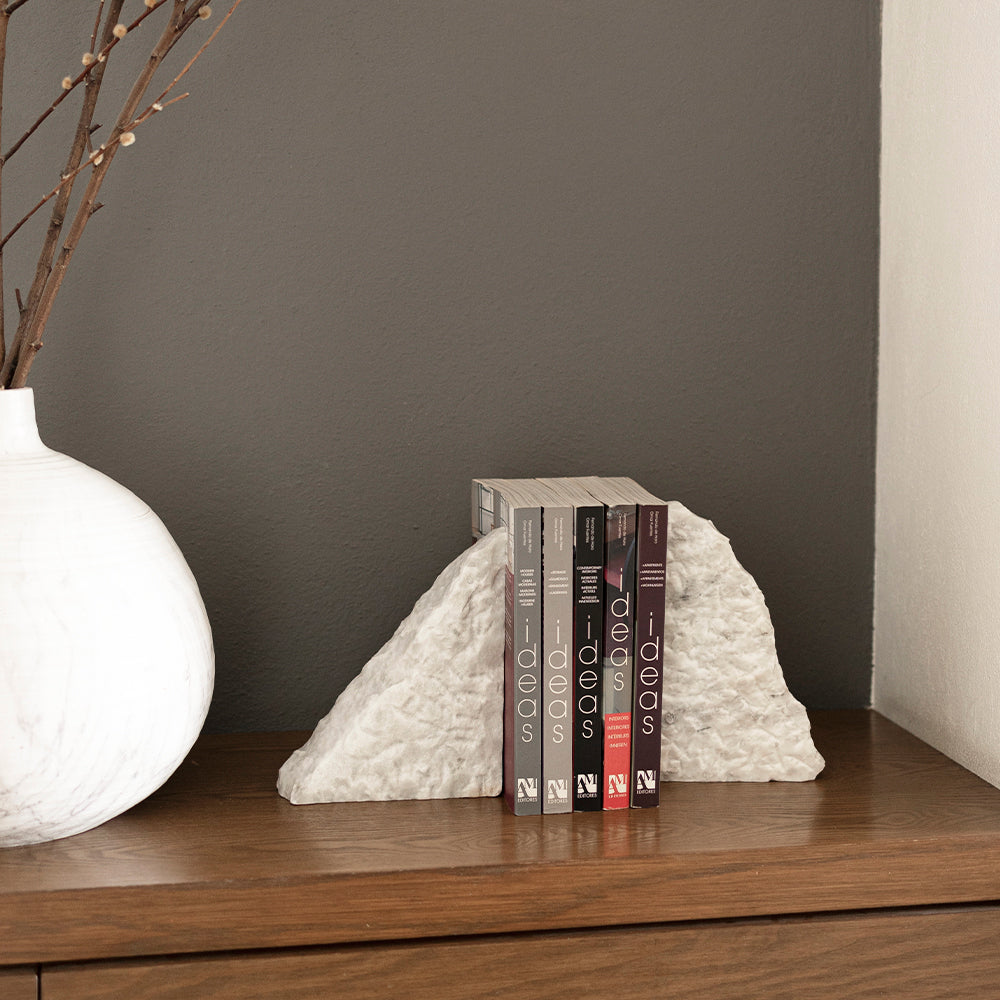 Set de Bookends Rústicos de Mármol – Set de Sujeta Libros Moderno – Makrana Home Decor